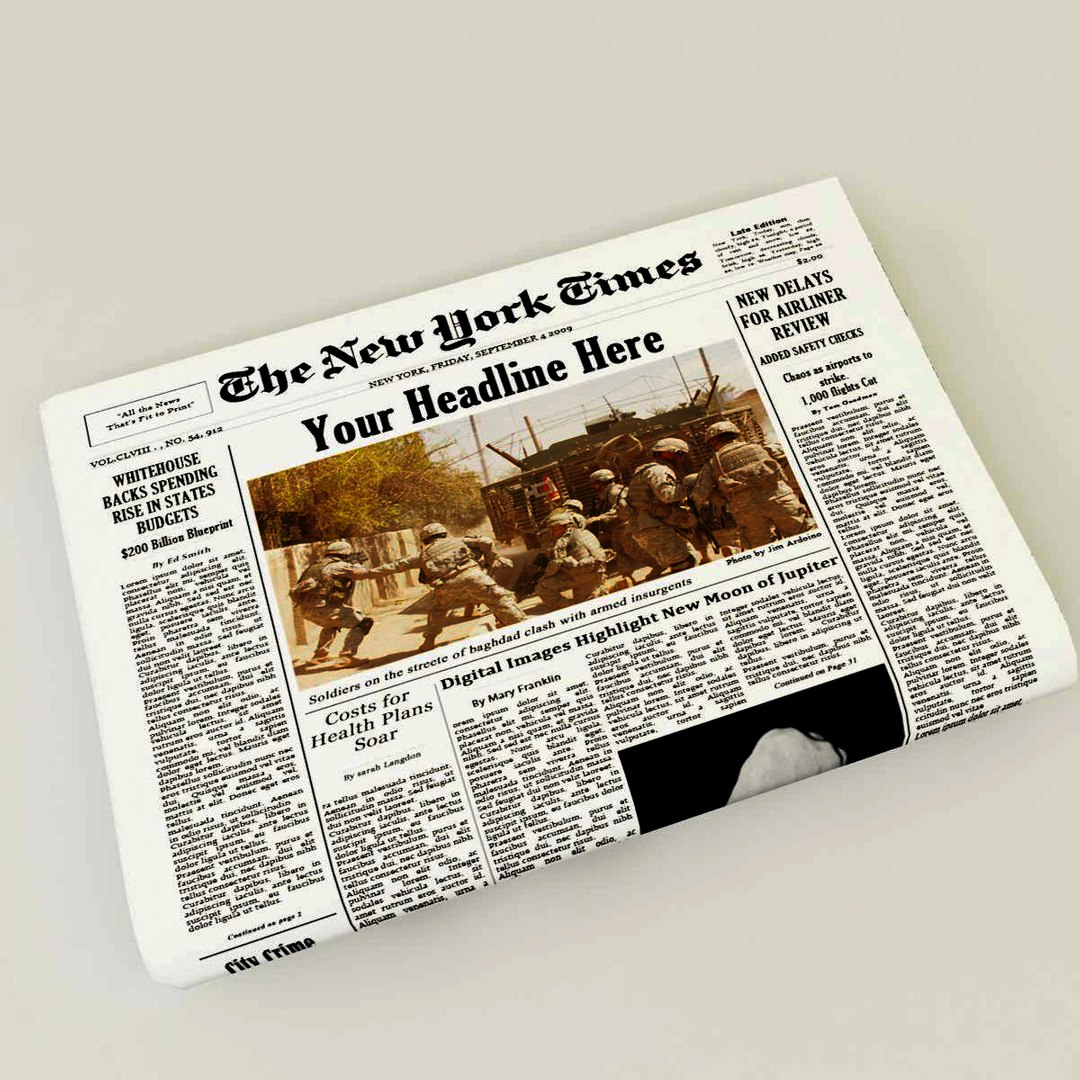 3d editable newspapers model