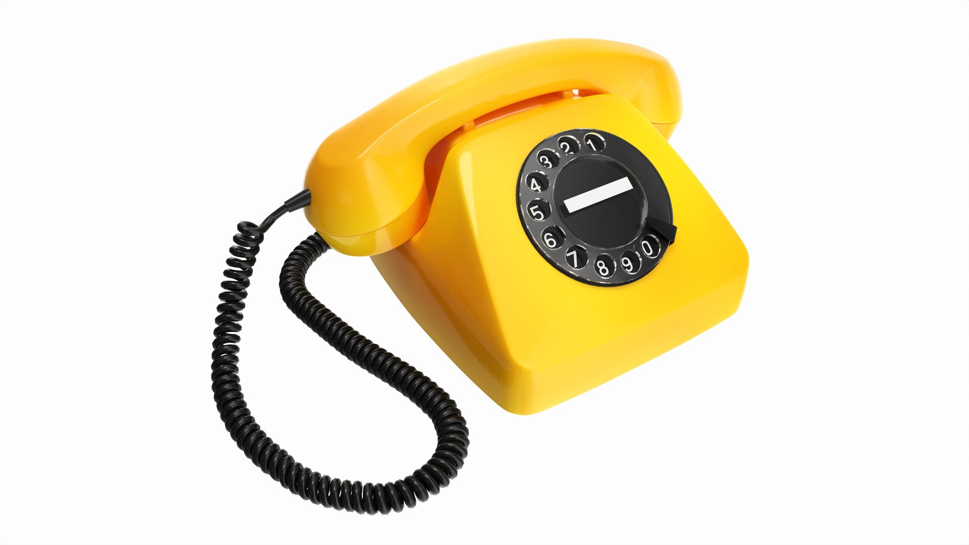 3D Table Rotary Dial Telephone Yellow Model - TurboSquid 2201743