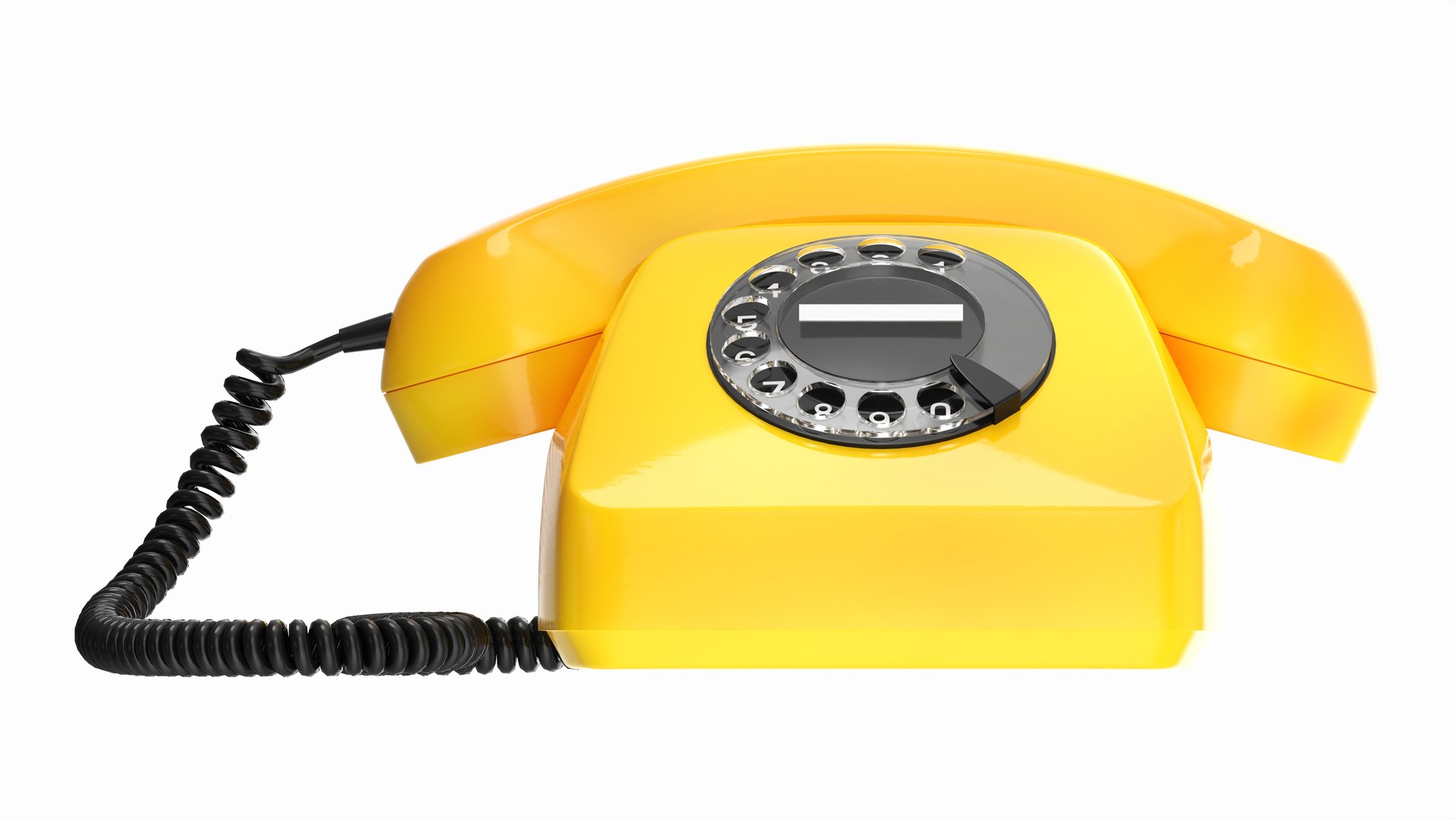 3D Table Rotary Dial Telephone Yellow Model - TurboSquid 2201743