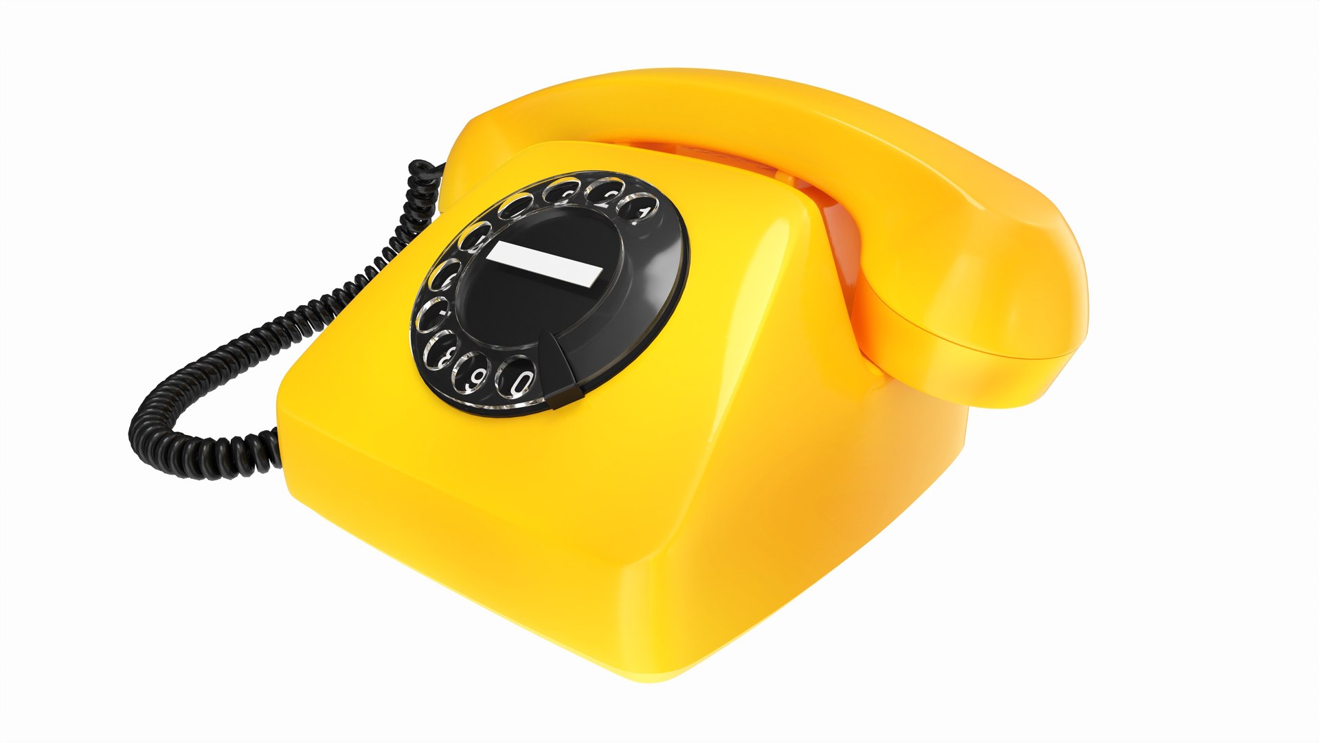3D Table Rotary Dial Telephone Yellow Model - TurboSquid 2201743
