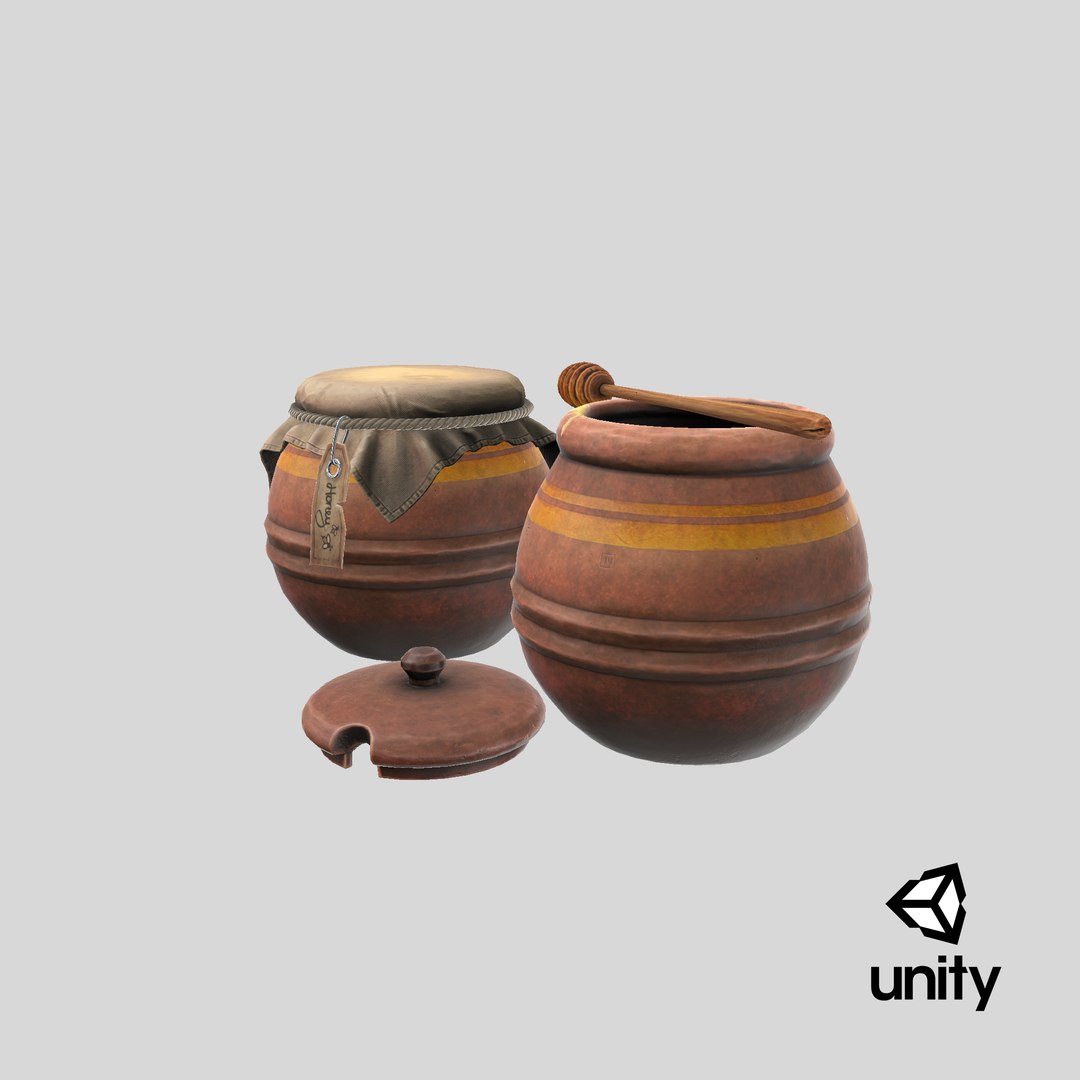 3D Stylized Honey Pots - TurboSquid 1882391