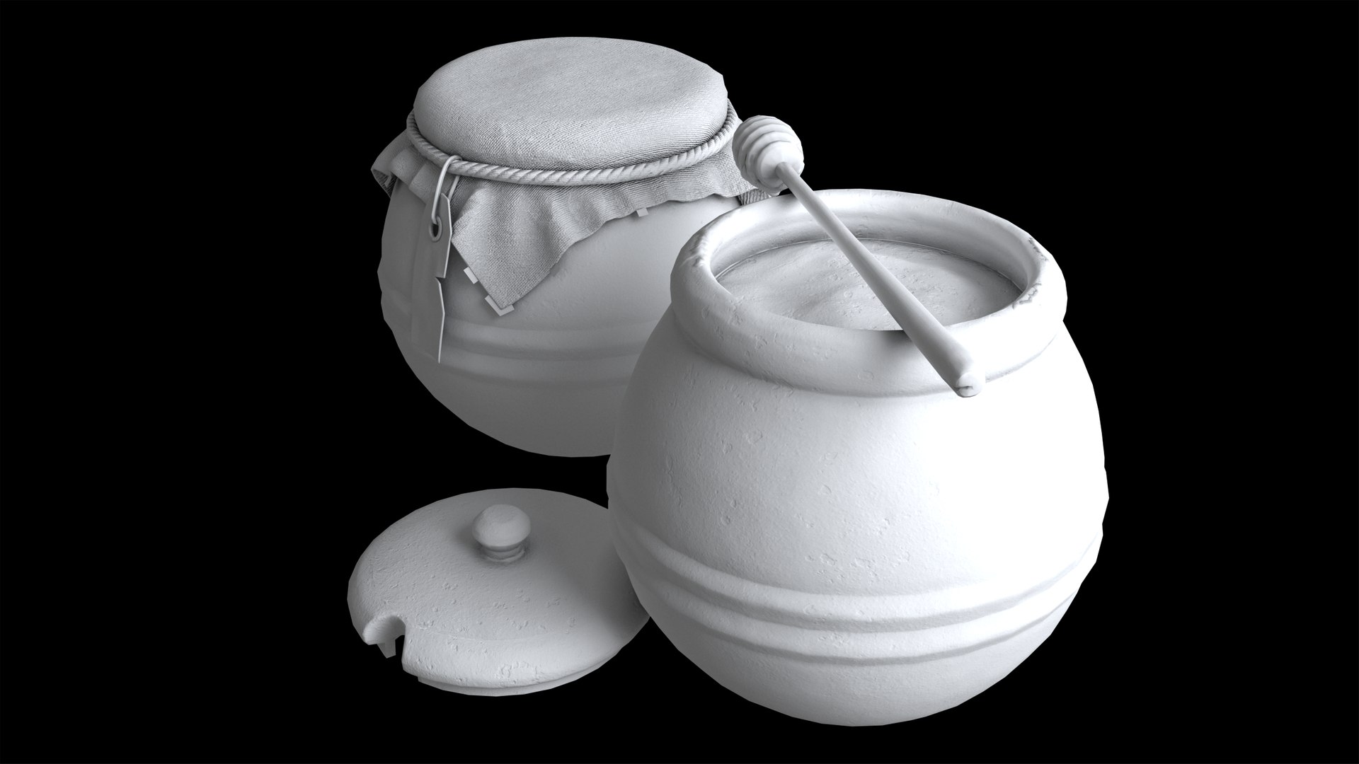 3D Stylized Honey Pots - TurboSquid 1882391