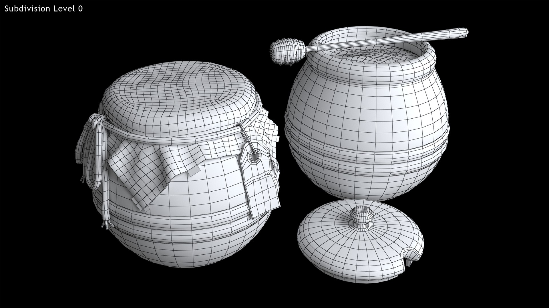 3D Stylized Honey Pots - TurboSquid 1882391