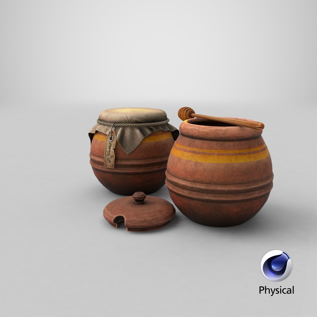 3D Stylized Honey Pots - TurboSquid 1882391