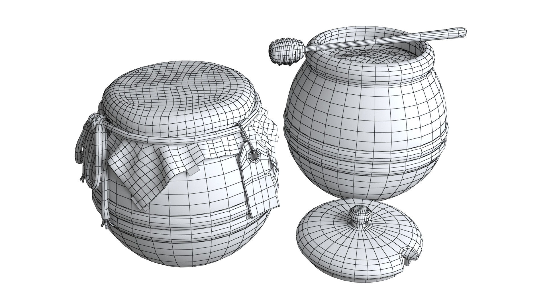 3D Stylized Honey Pots - TurboSquid 1882391