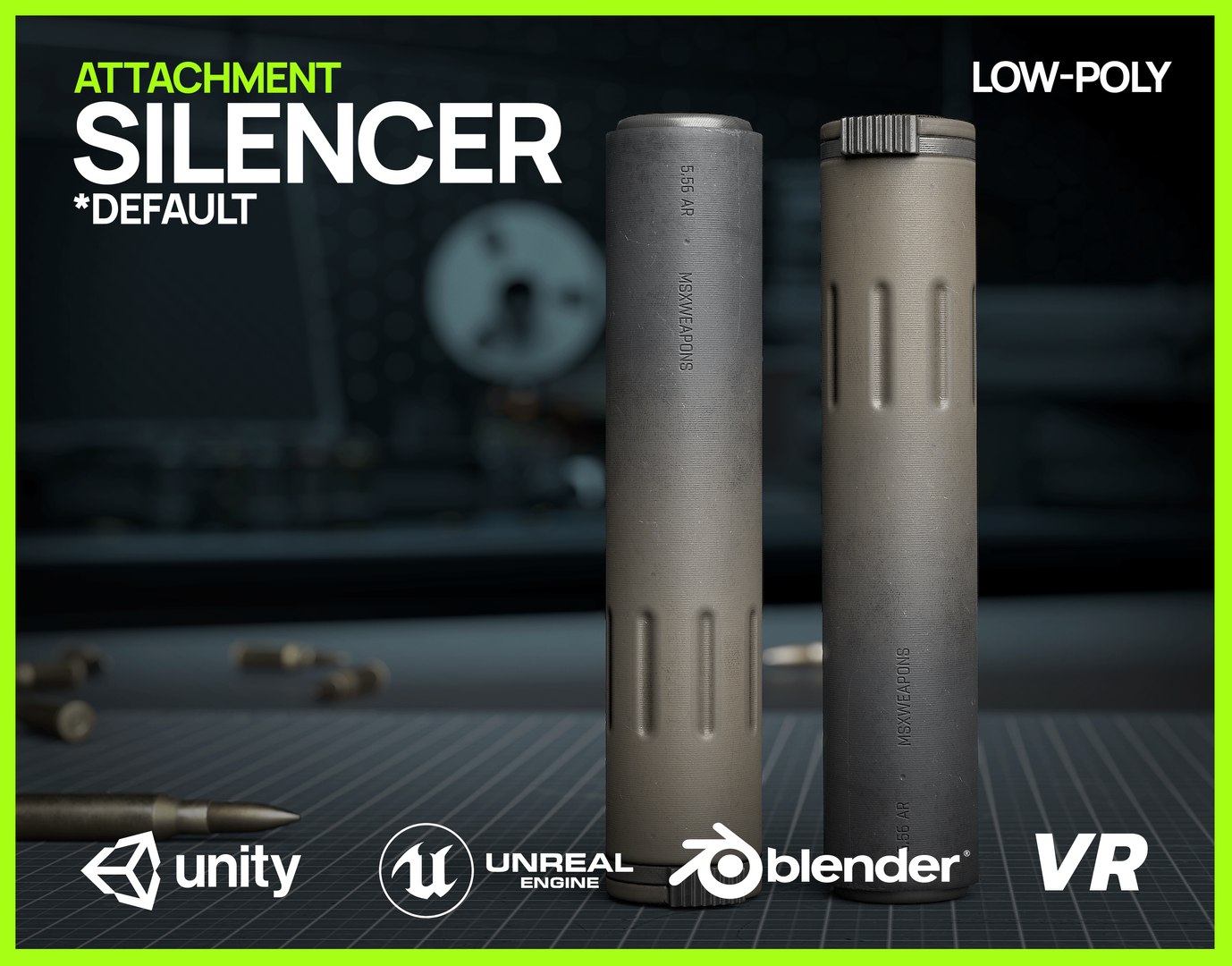 3D Silencer Ar15 - Sand VR AR Low-poly - TurboSquid 2071402