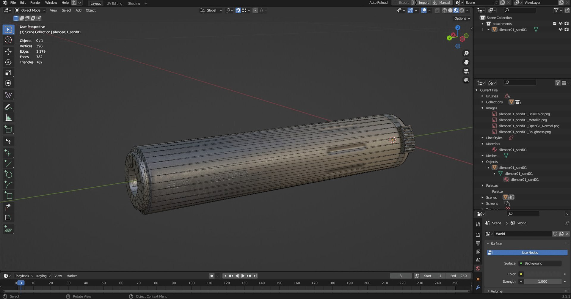 3D Silencer Ar15 - Sand VR AR Low-poly - TurboSquid 2071402