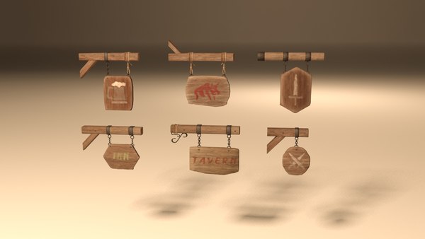 Tavern inn signs pack 3D 모델 - TurboSquid 1983427