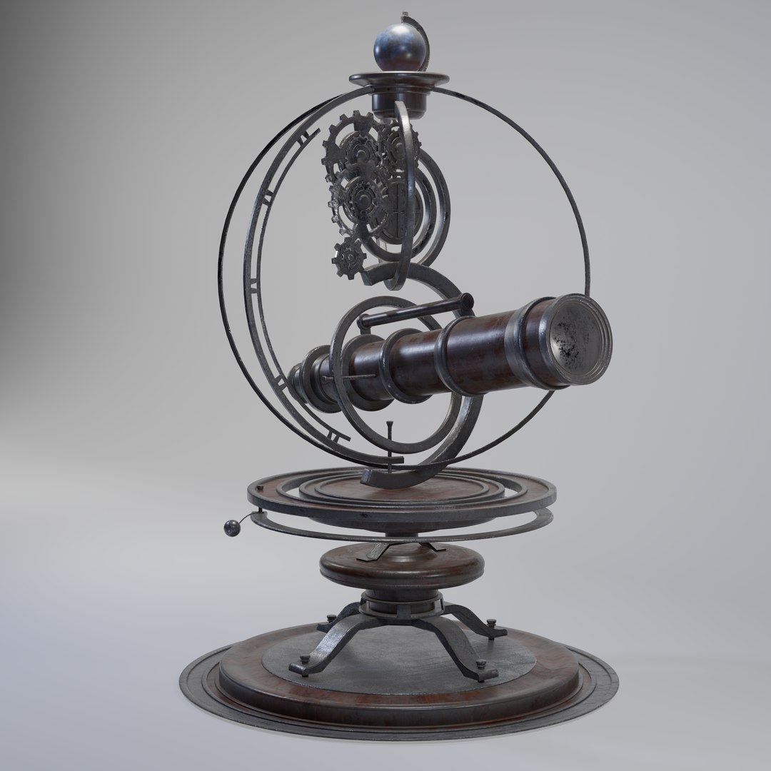 3D Dusty Vintage Telescope 02 model - TurboSquid 2101585