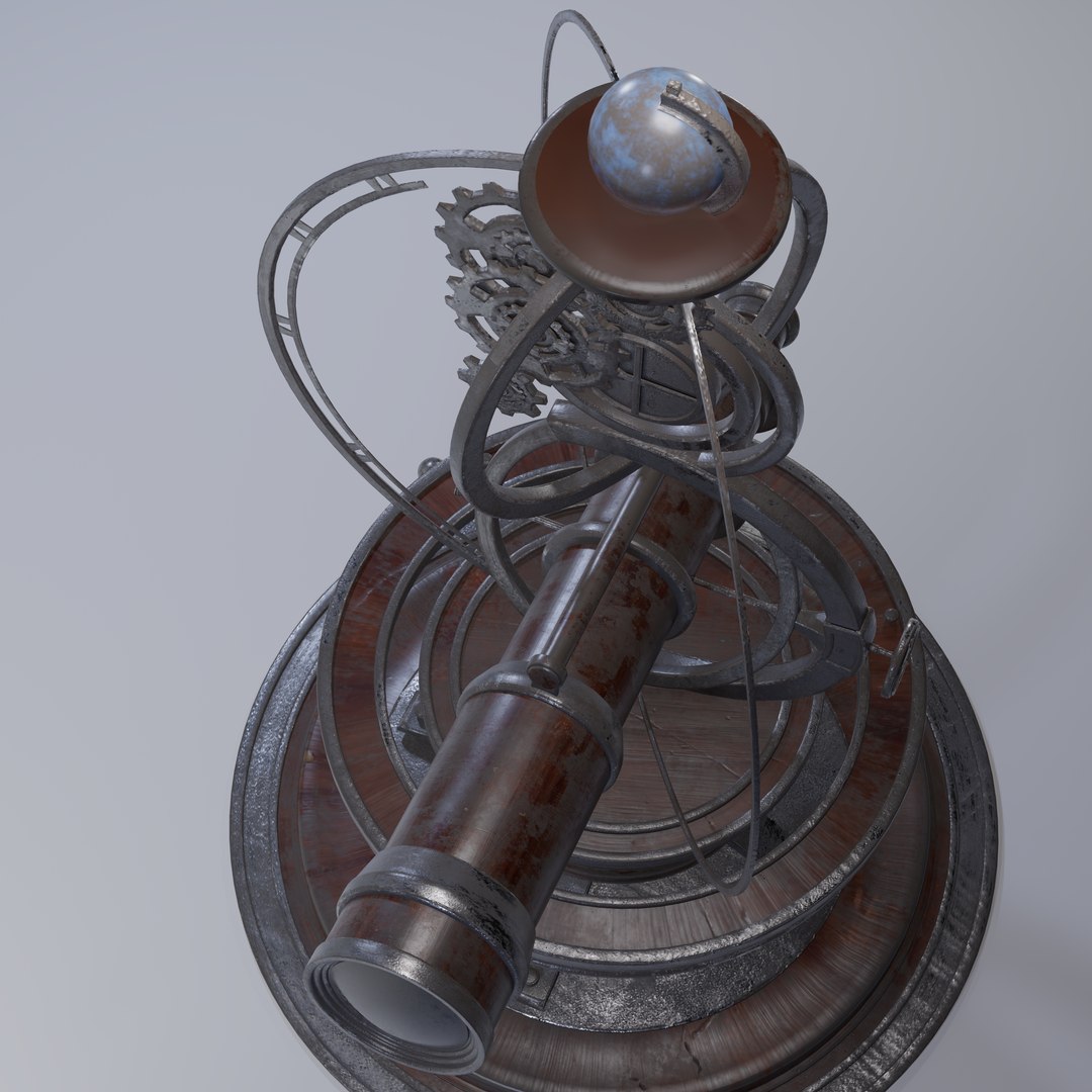 3D Dusty Vintage Telescope 02 model - TurboSquid 2101585