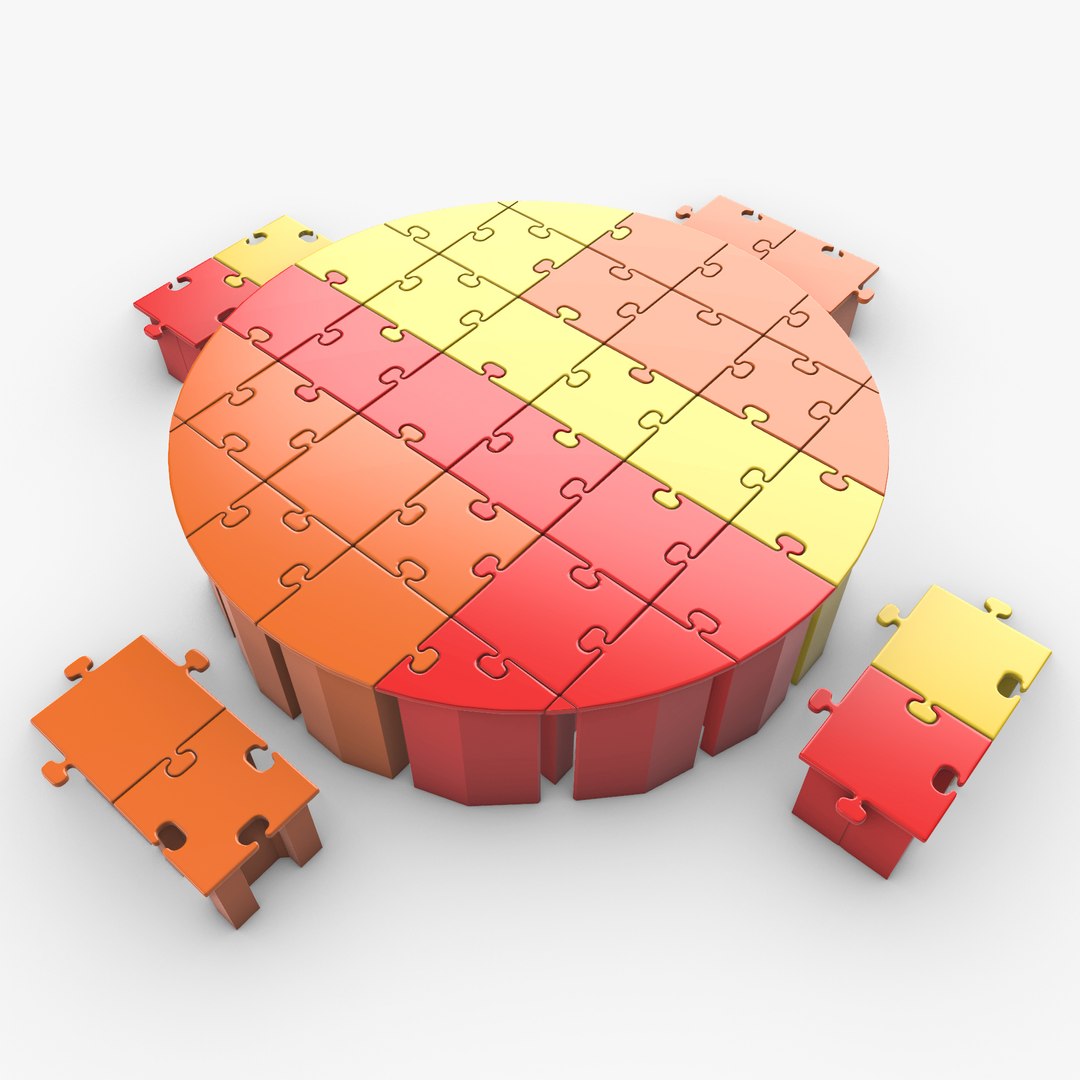 Puzzle Round Furniture 3D Model - TurboSquid 2187322