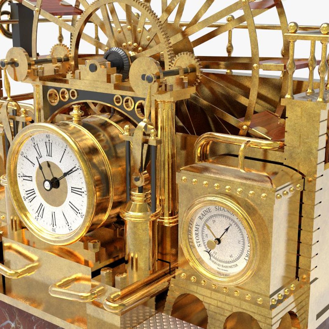 3D Industrial Water Wheel Clock - TurboSquid 1581509