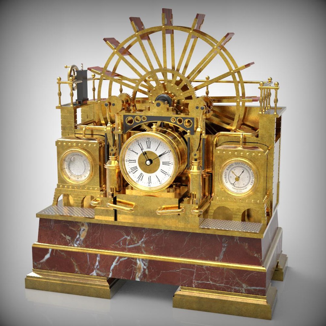 3D Industrial Water Wheel Clock - TurboSquid 1581509