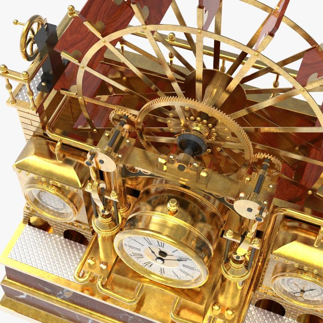 3D Industrial Water Wheel Clock - TurboSquid 1581509