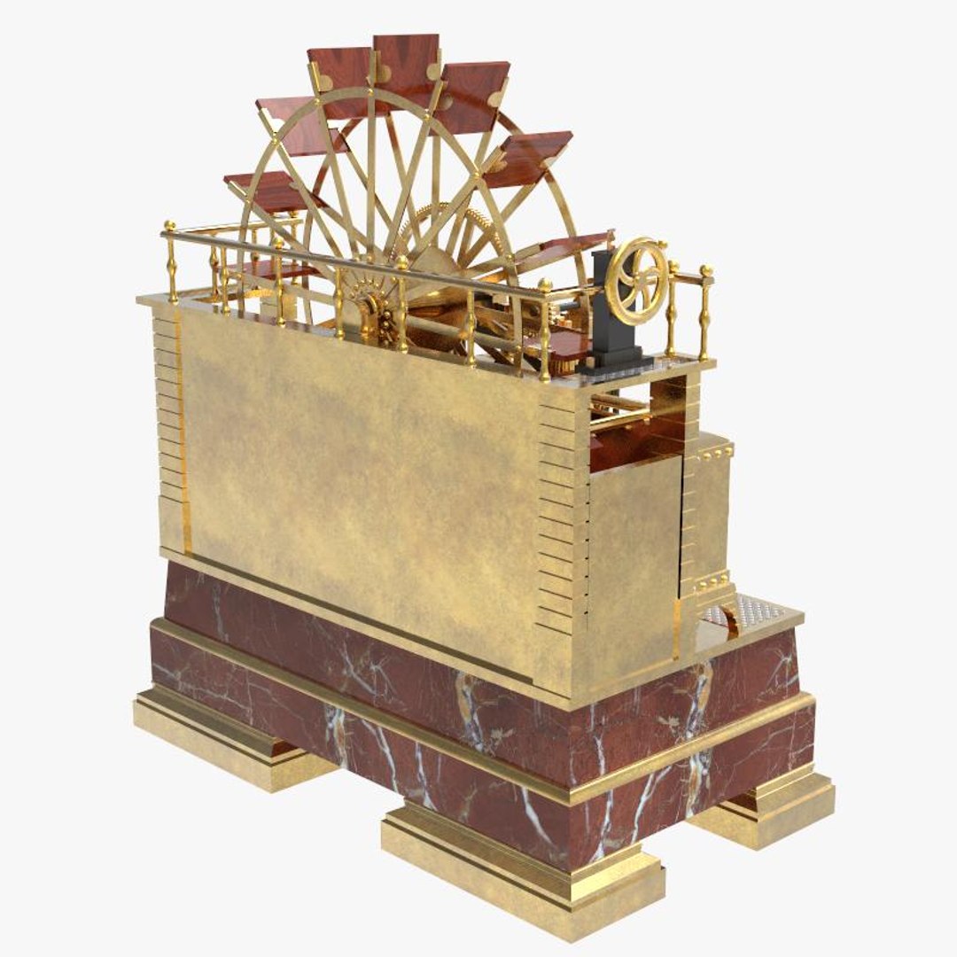 3D Industrial Water Wheel Clock - TurboSquid 1581509