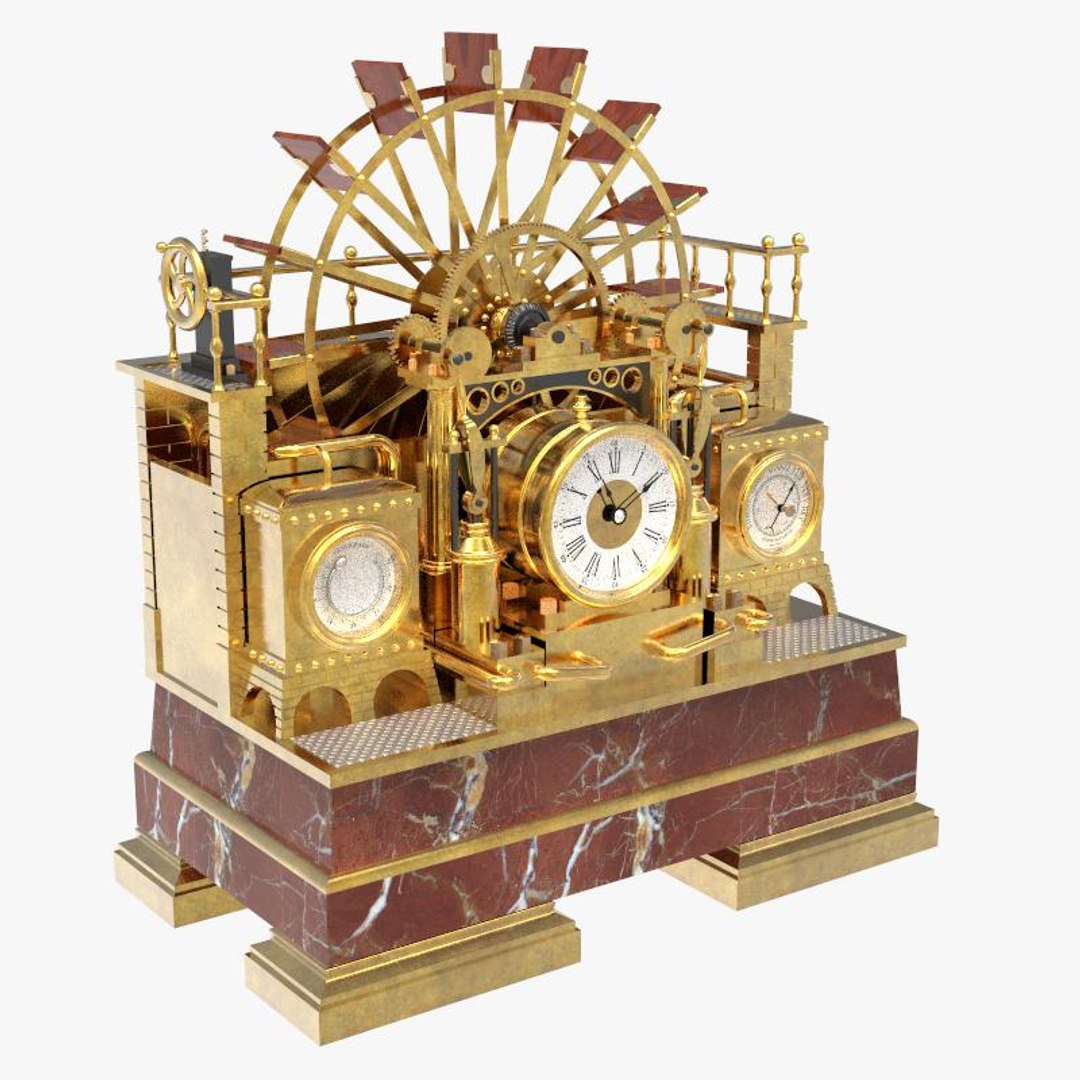 3D Industrial Water Wheel Clock - TurboSquid 1581509