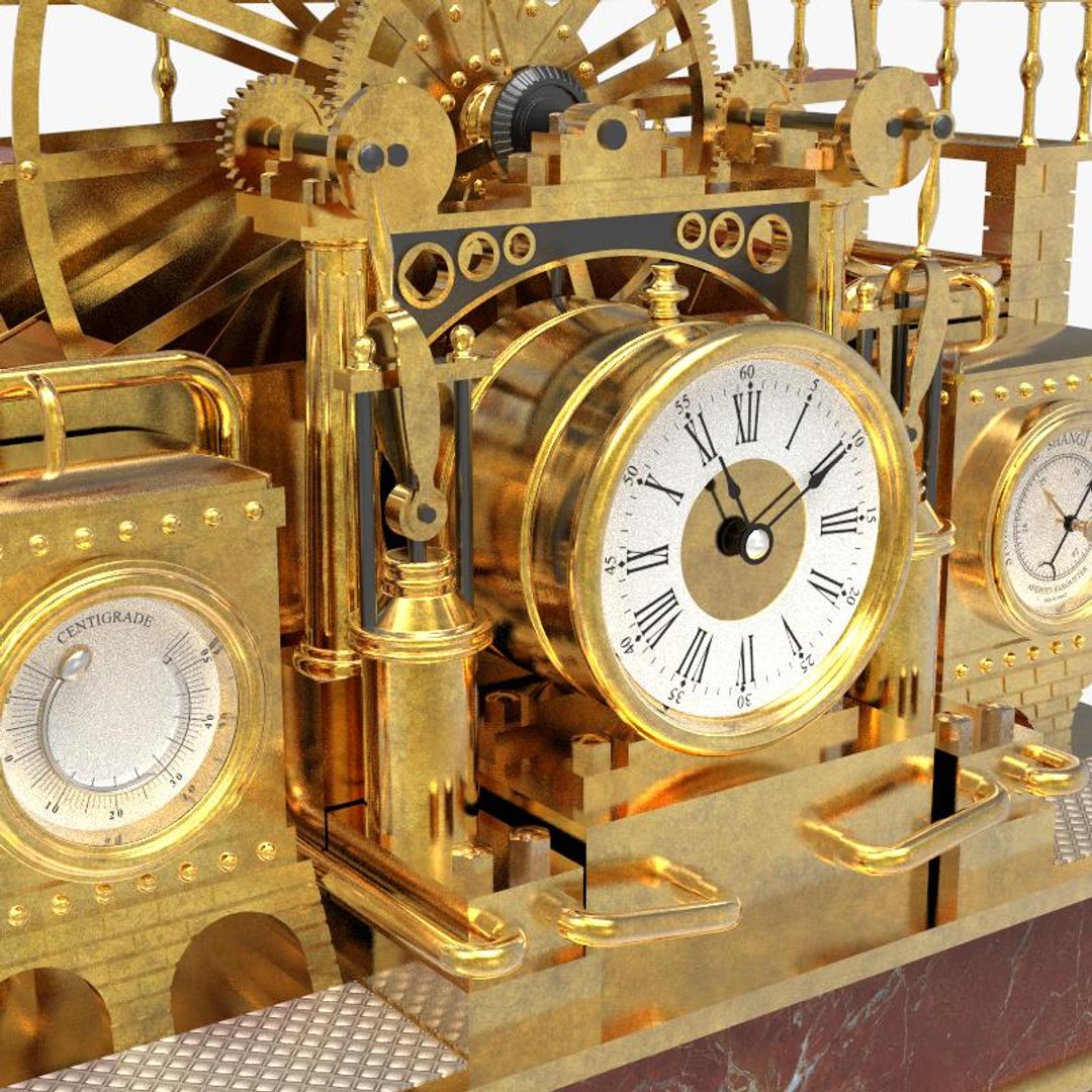 3D Industrial Water Wheel Clock - TurboSquid 1581509