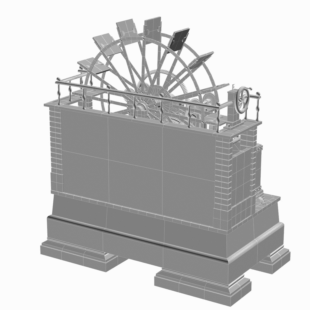 3D Industrial Water Wheel Clock - TurboSquid 1581509