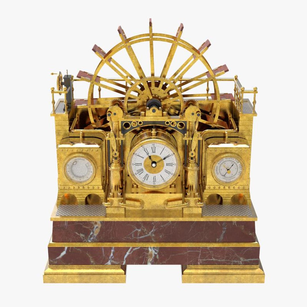 3D Industrial Water Wheel Clock - TurboSquid 1581509