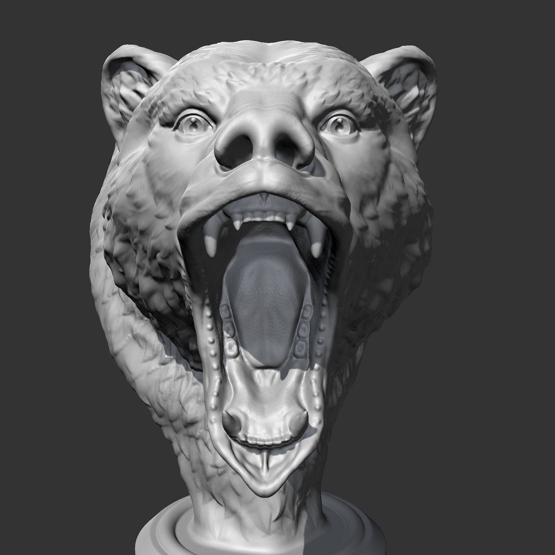 3D Grizzly Bear Head AM06 3D Print Model Model - TurboSquid 2065454