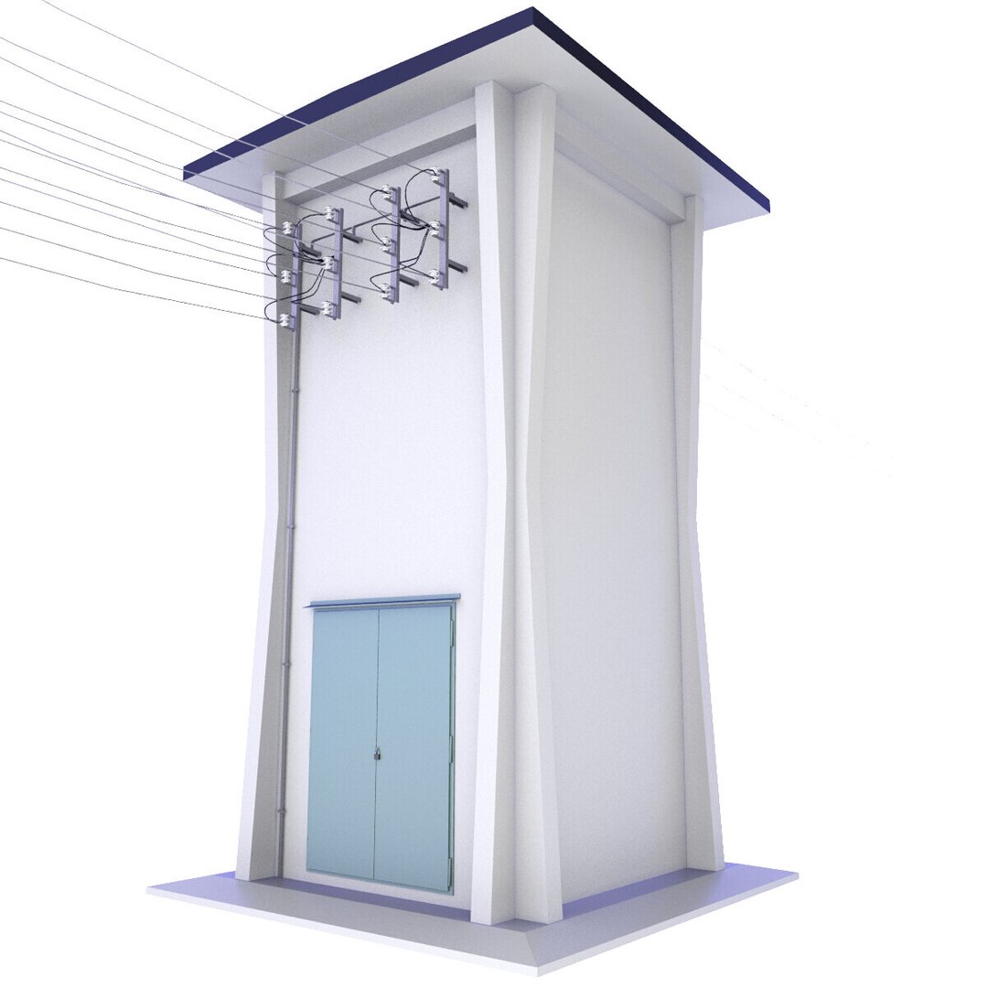 Transformer Substation Building Low Poly 5 3D Model - TurboSquid 2096698