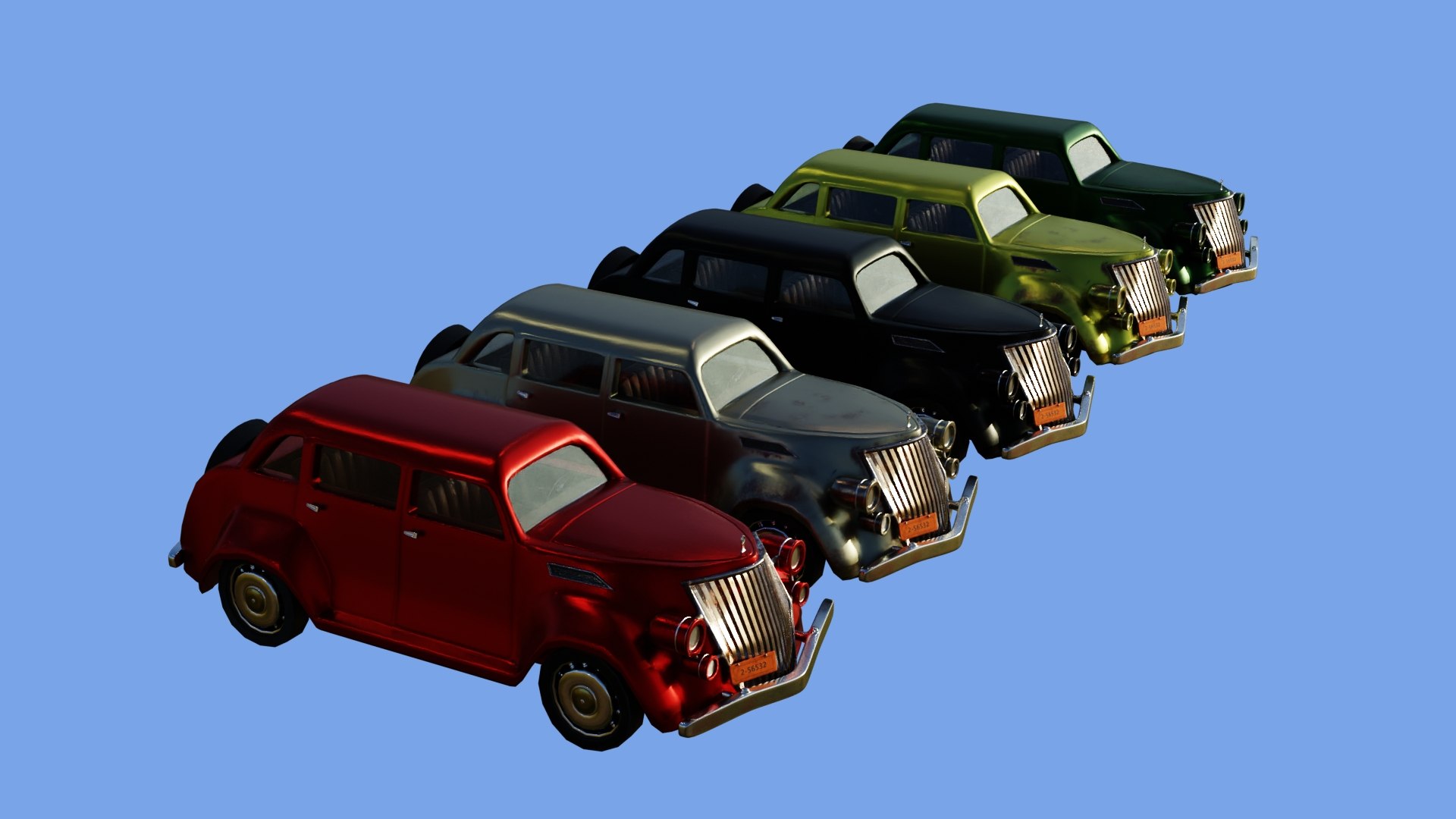 3D Procedurally Colored Retro 1930s-40s Car - Scene Included ...