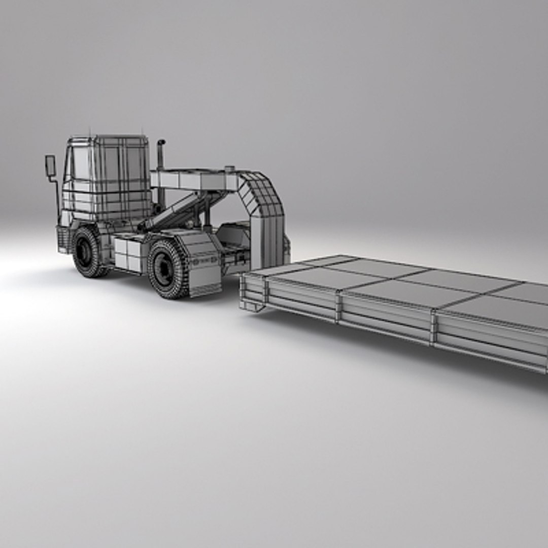 3d Terminal Truck Trailer Model