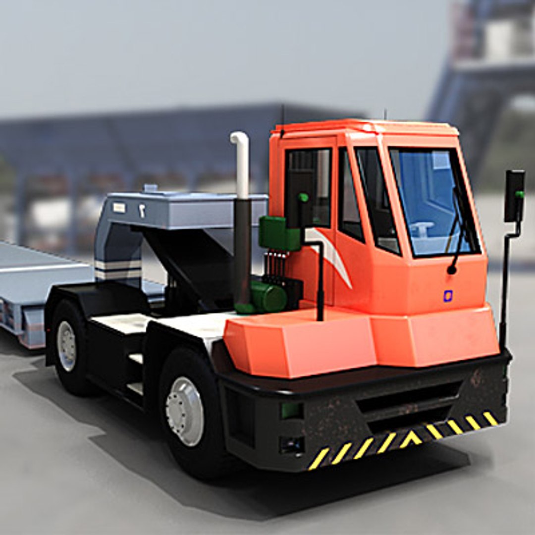 3d Terminal Truck Trailer Model