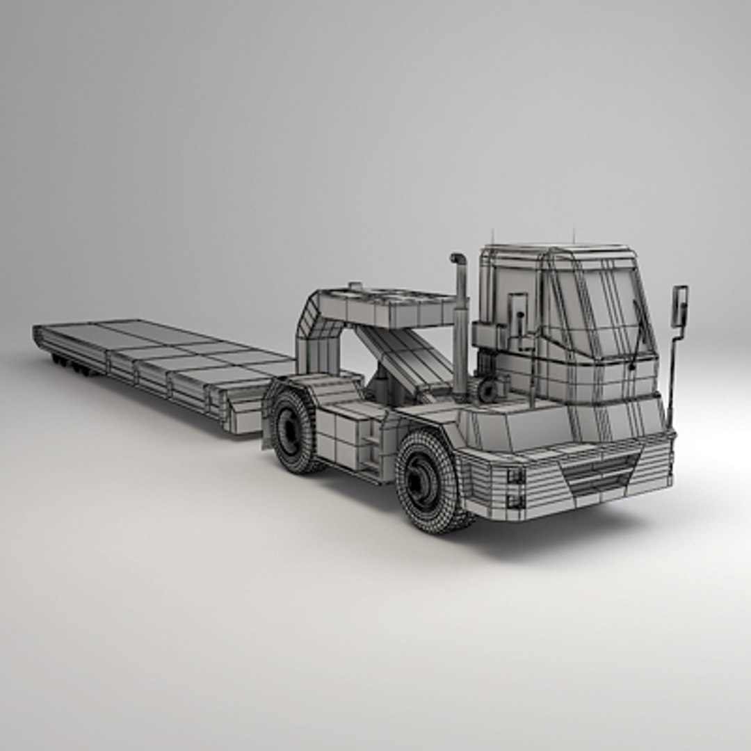 3d Terminal Truck Trailer Model