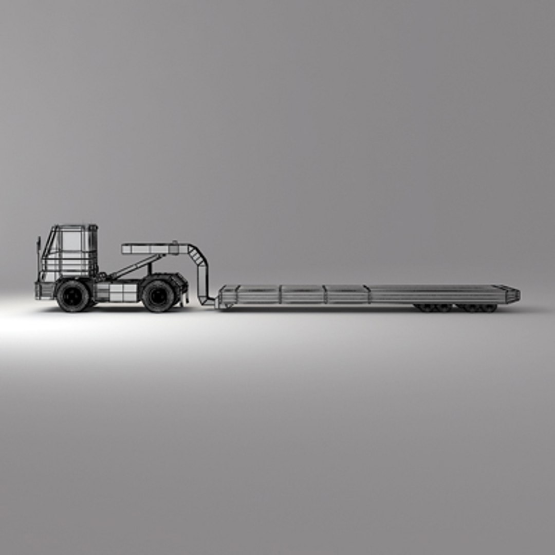 3d Terminal Truck Trailer Model