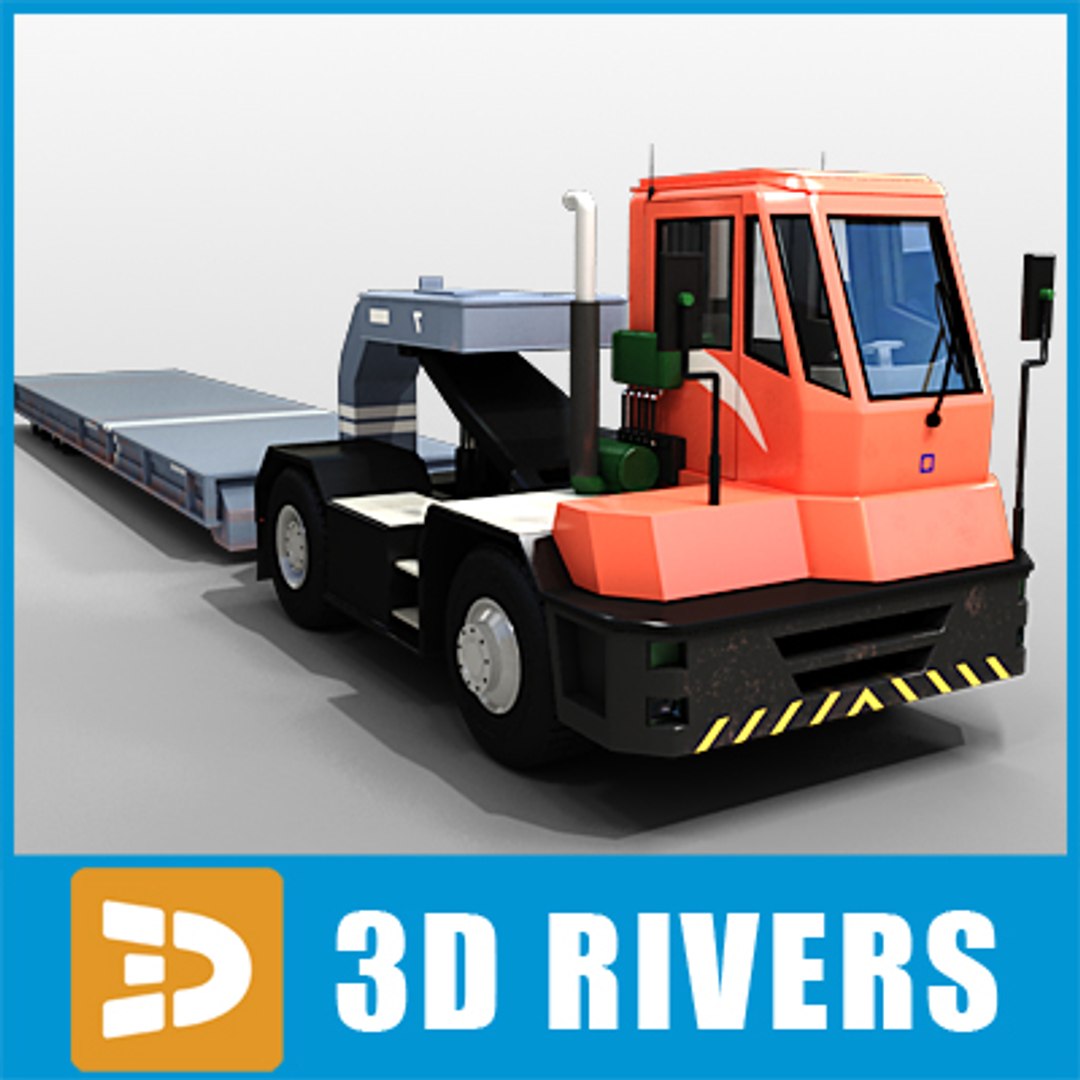 3d Terminal Truck Trailer Model
