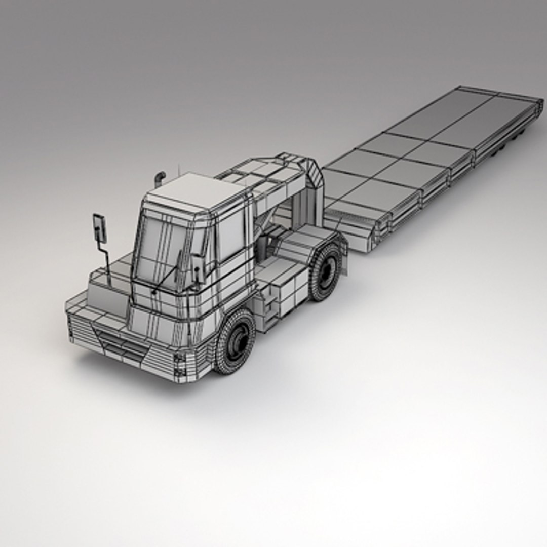 3d Terminal Truck Trailer Model
