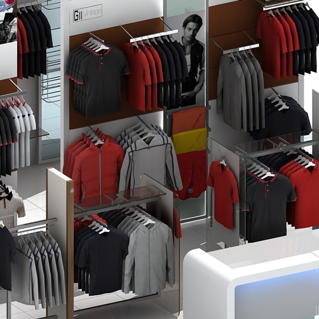 3ds Max Clothes Rack Display