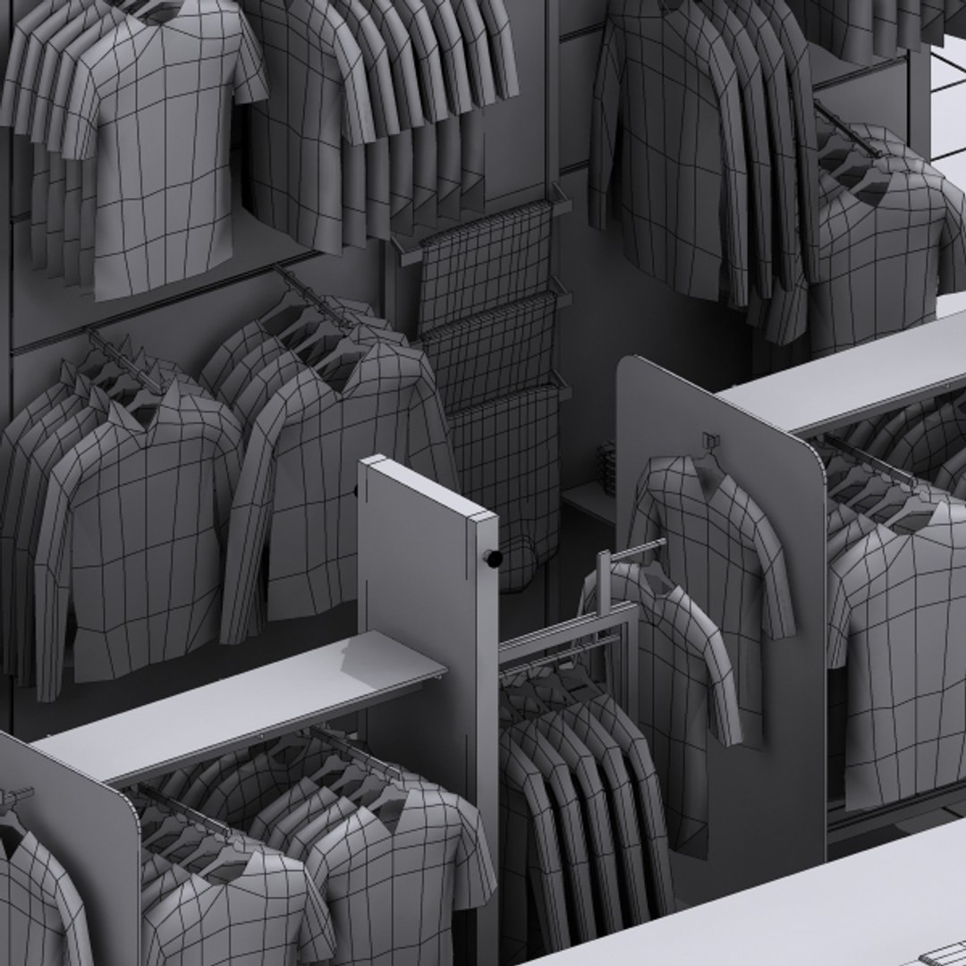 3ds Max Clothes Rack Display