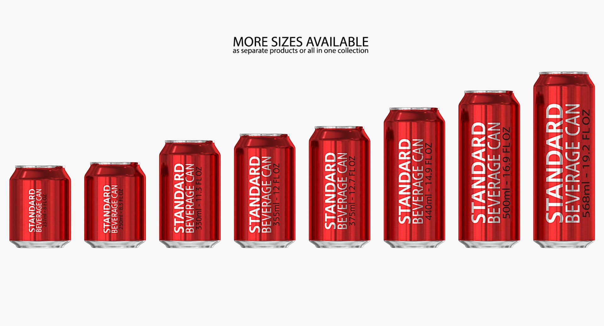 3d model of standard 568ml 19 2oz