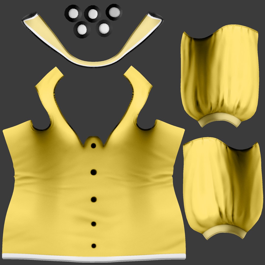 3D Retro Yellow Bishop Sleeves Flapped Royal Mini Dress model ...