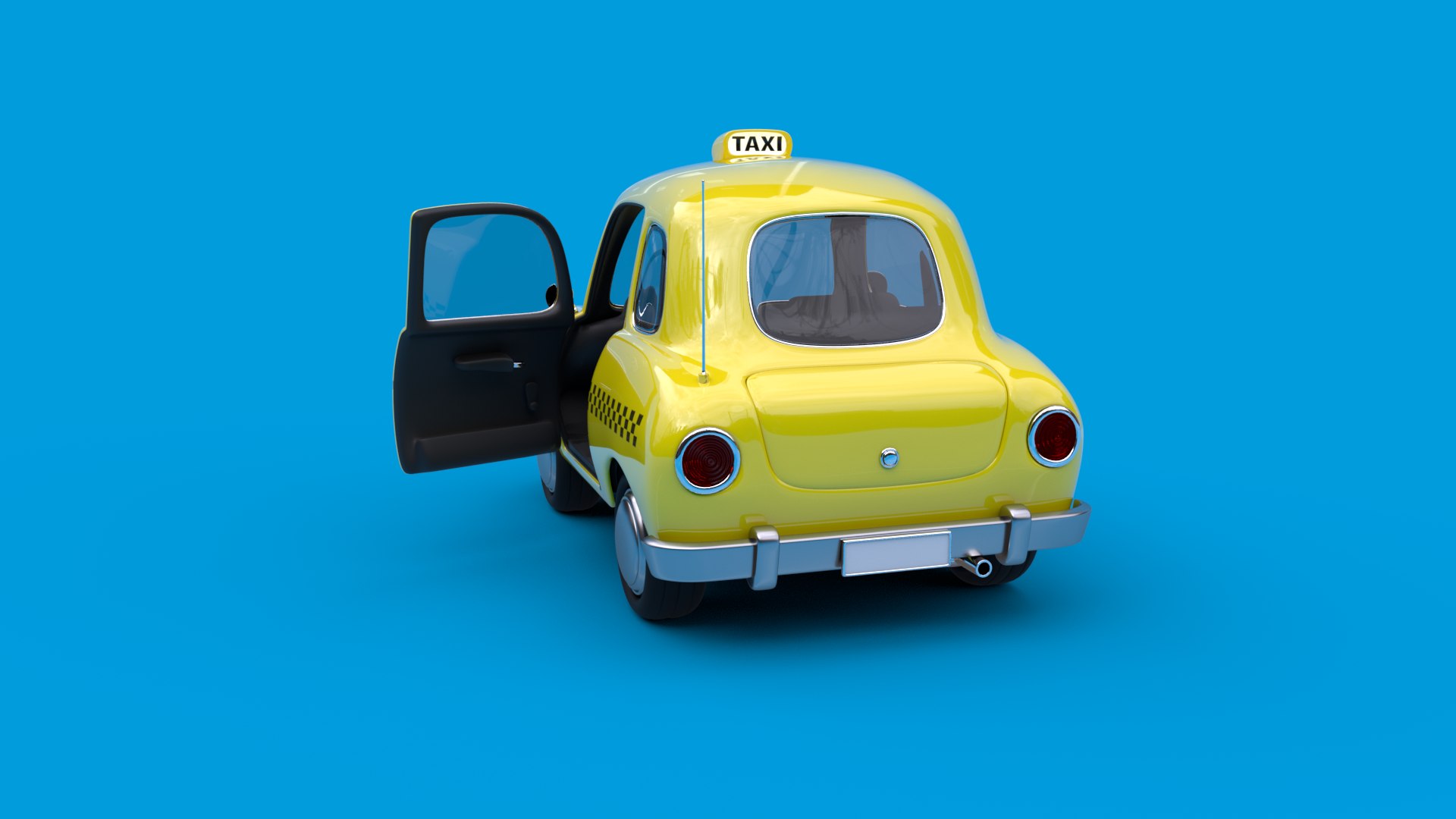 3D Cartoon Car Taxi Rig - TurboSquid 1622586