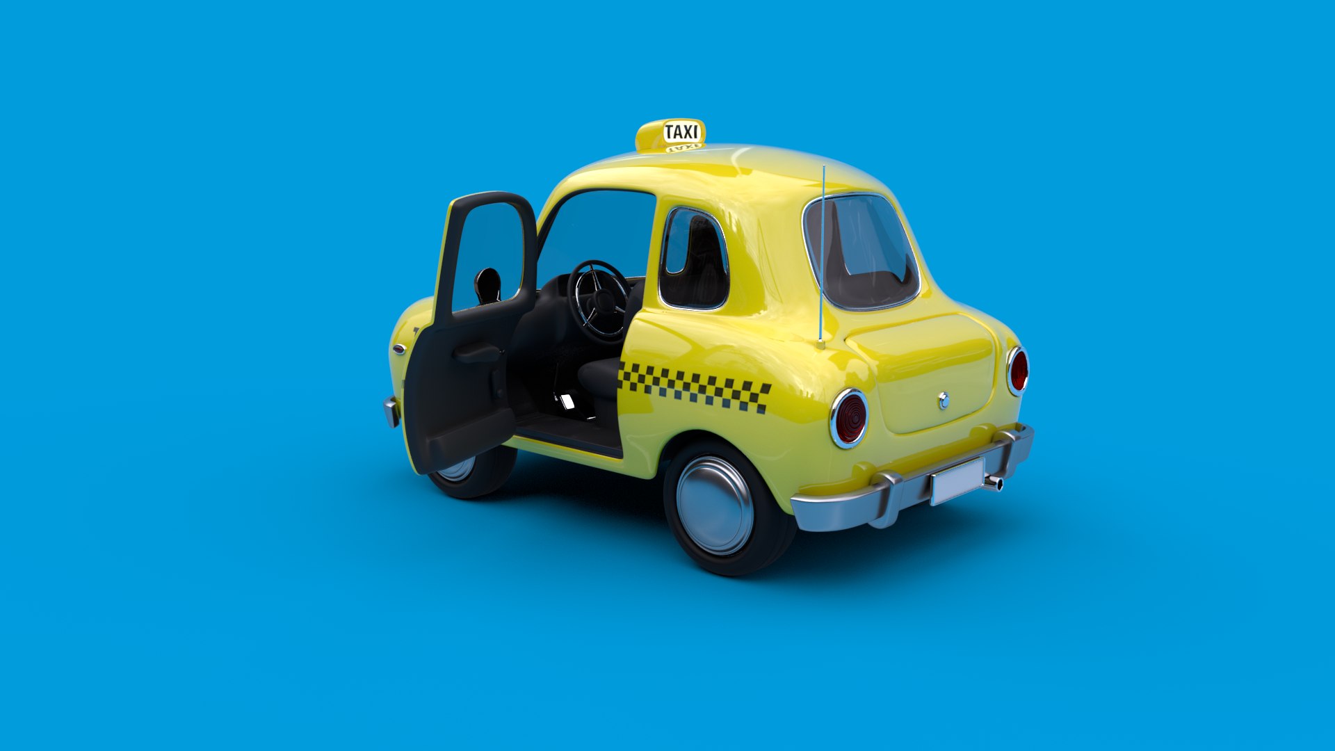 3D Cartoon Car Taxi Rig - TurboSquid 1622586