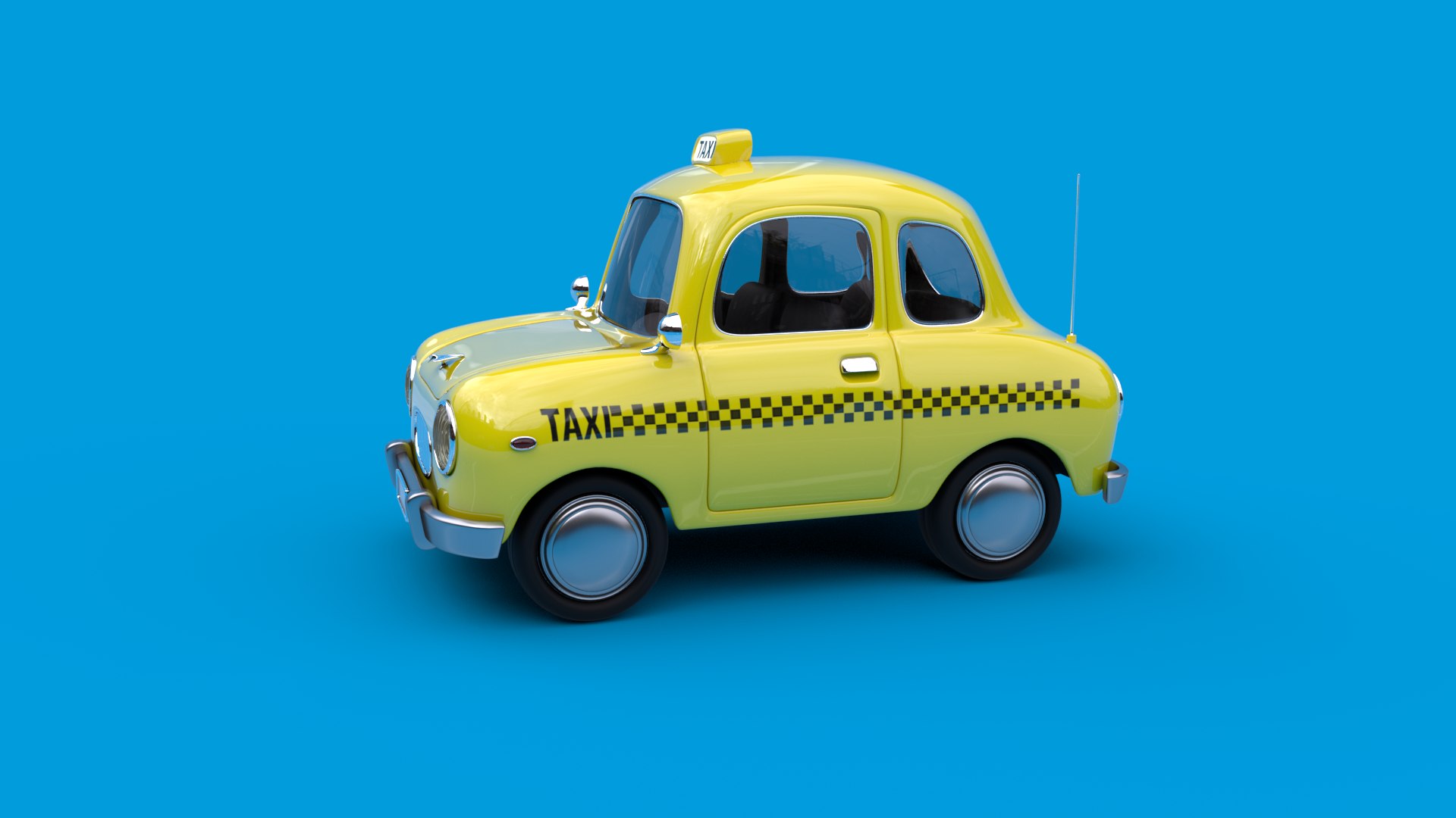 3D Cartoon Car Taxi Rig - TurboSquid 1622586