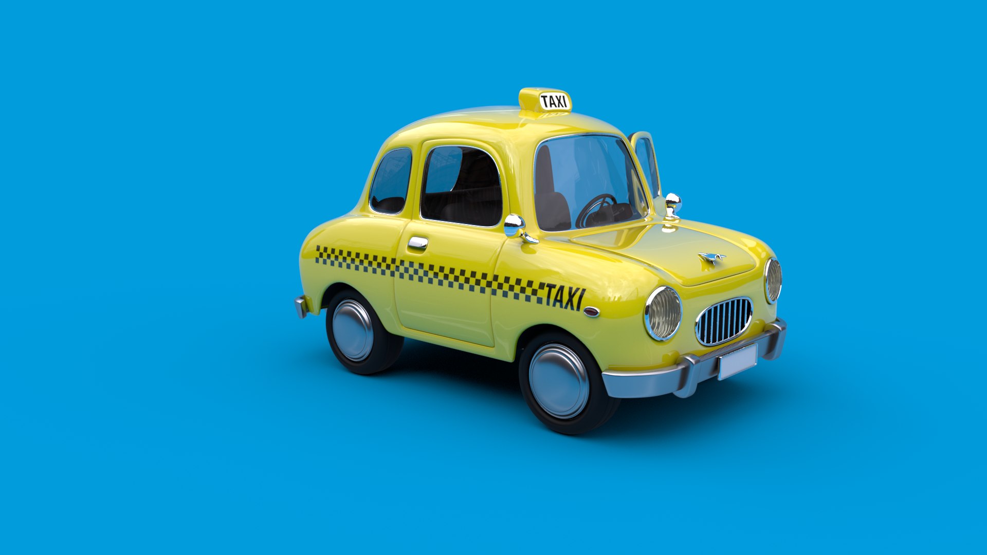 3D Cartoon Car Taxi Rig - TurboSquid 1622586