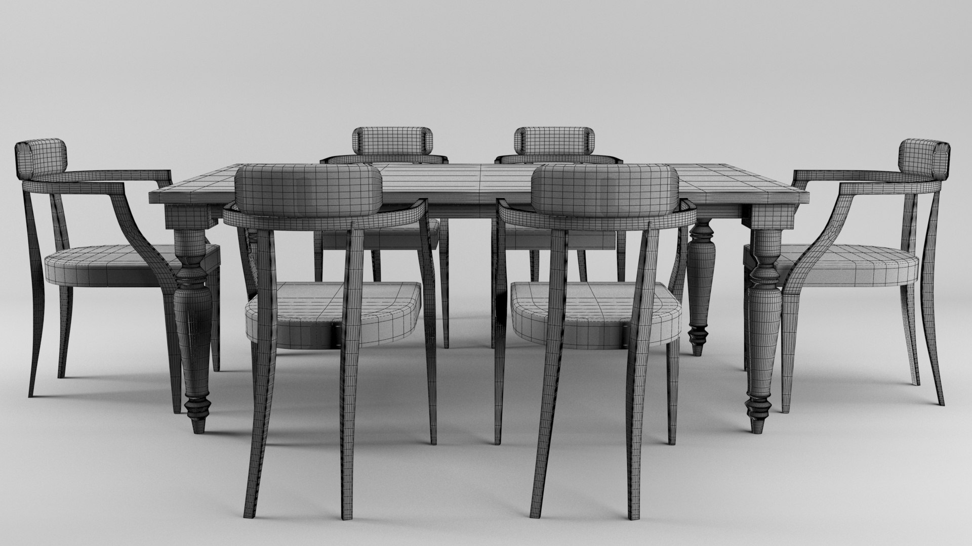 3D Dining Table Set Model - TurboSquid 1151948