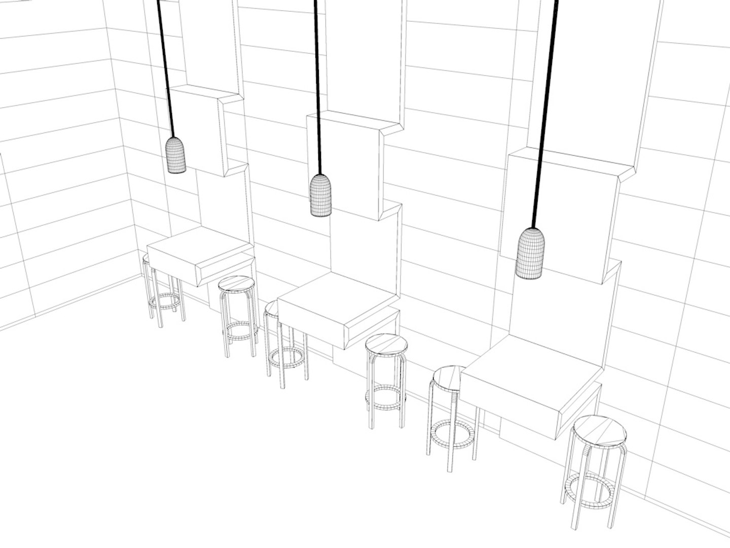 Restaurant Wall Table 3D Model - TurboSquid 1241371