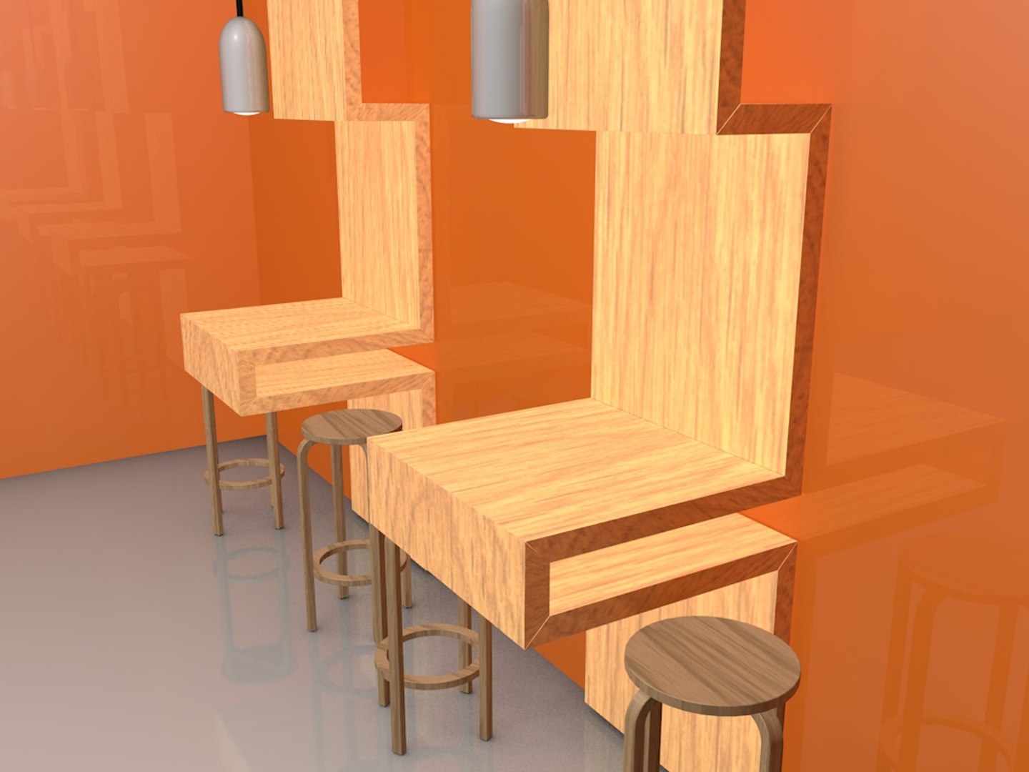 Restaurant Wall Table 3D Model - TurboSquid 1241371