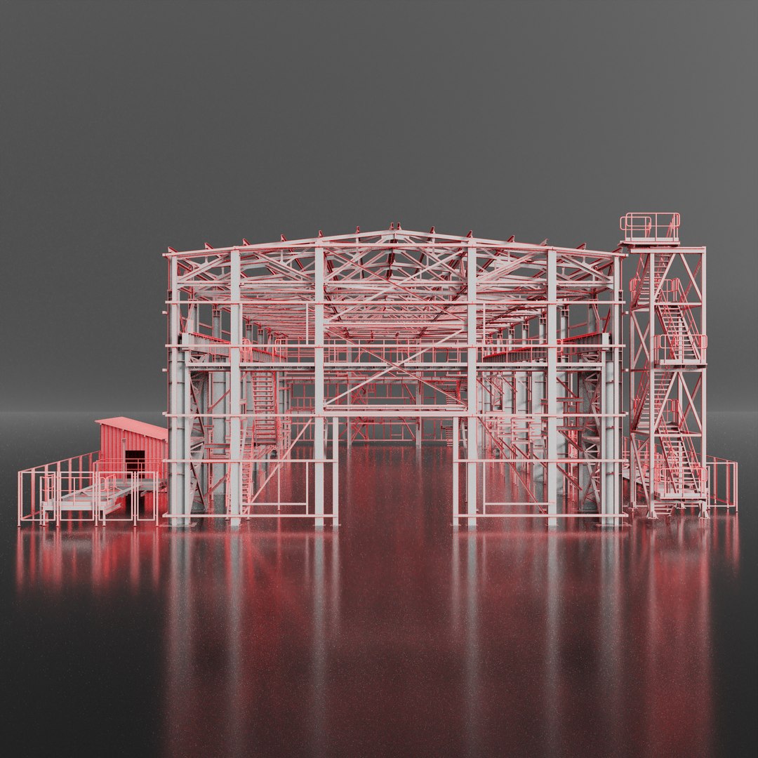 3D Industrial Metal Building Model - TurboSquid 2244686