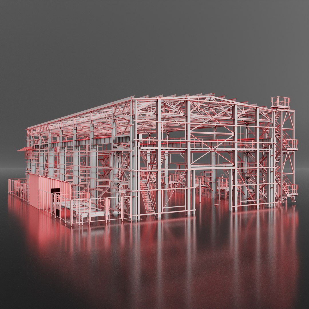 3D Industrial Metal Building Model - TurboSquid 2244686
