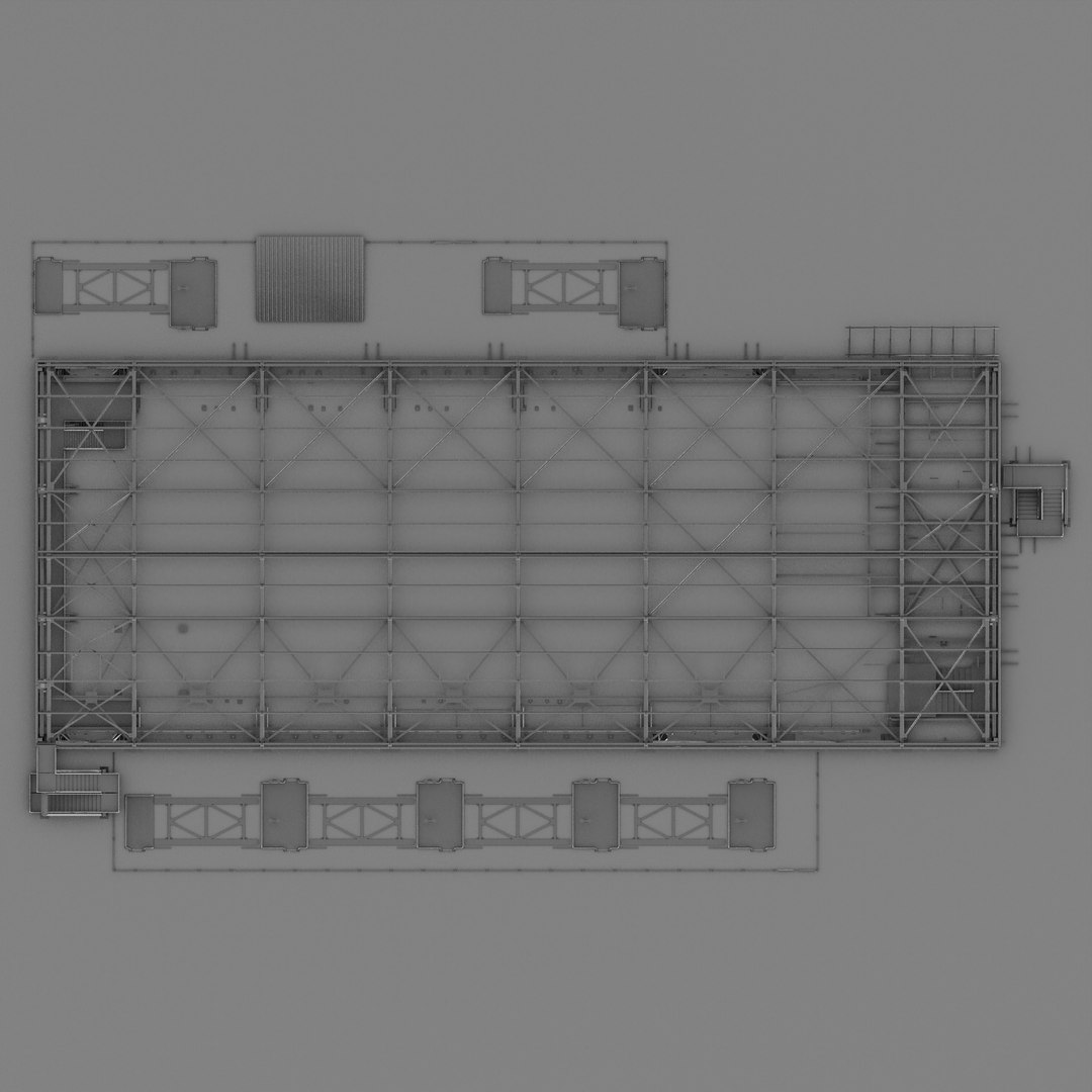 3D Industrial Metal Building Model - TurboSquid 2244686