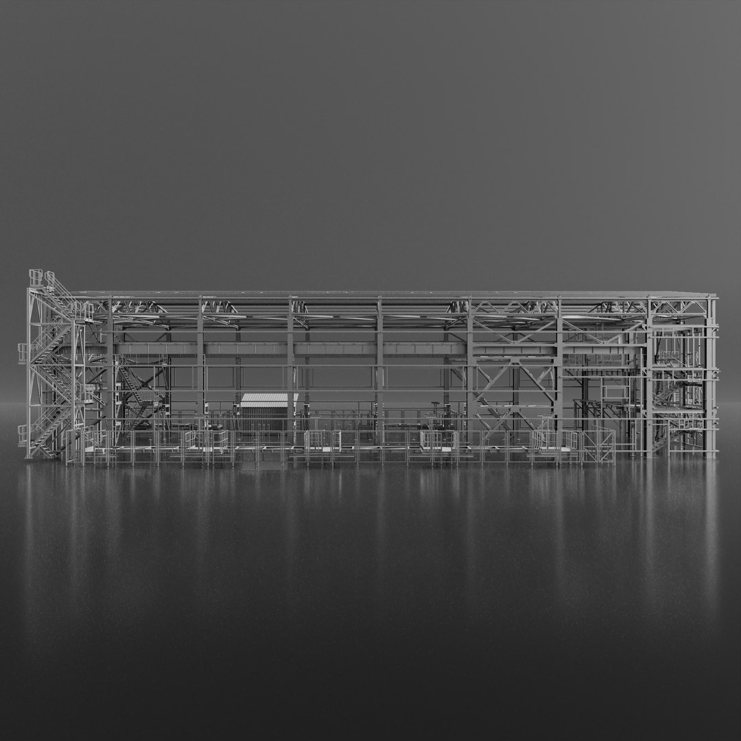 3D Industrial Metal Building Model - TurboSquid 2244686