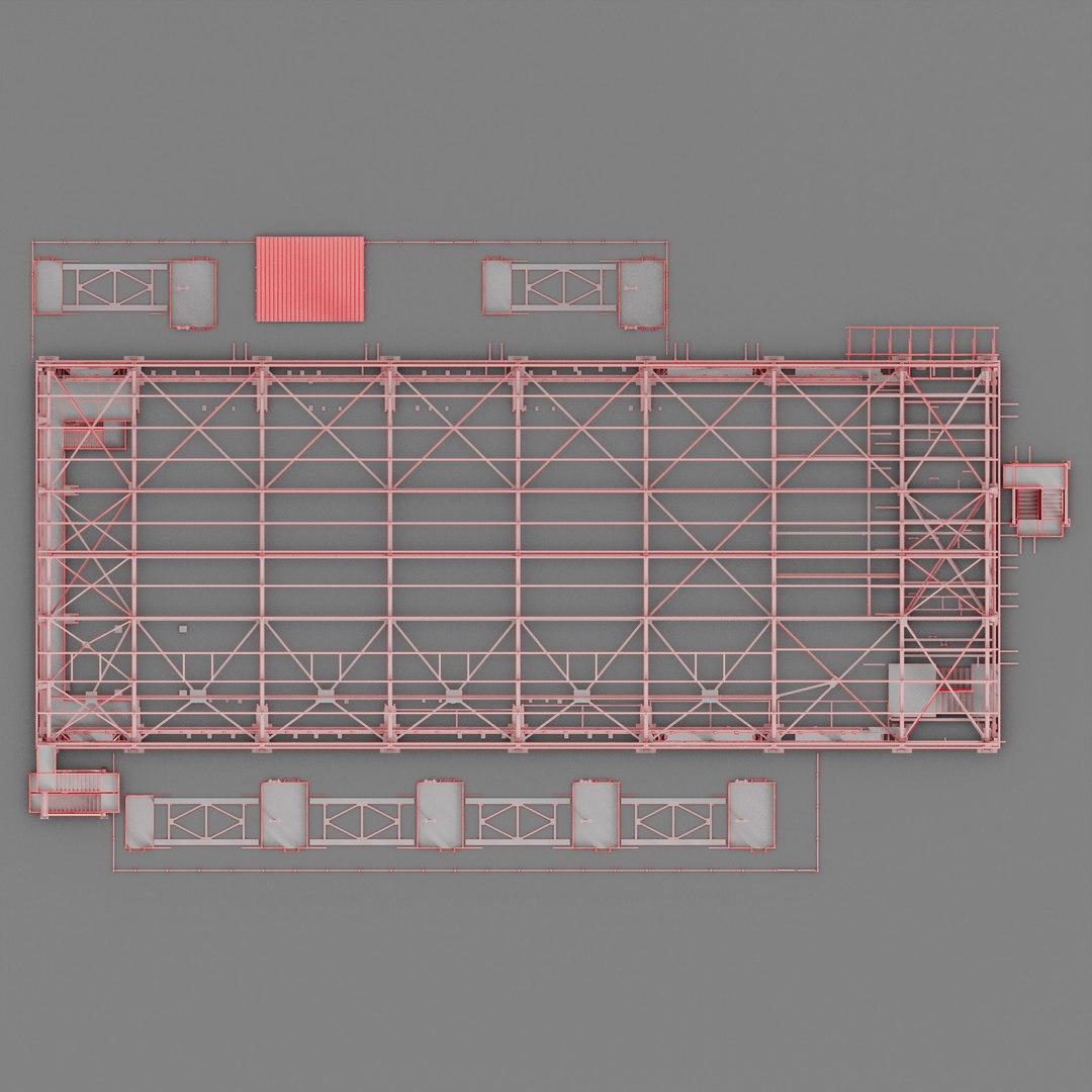 3D Industrial Metal Building Model - TurboSquid 2244686