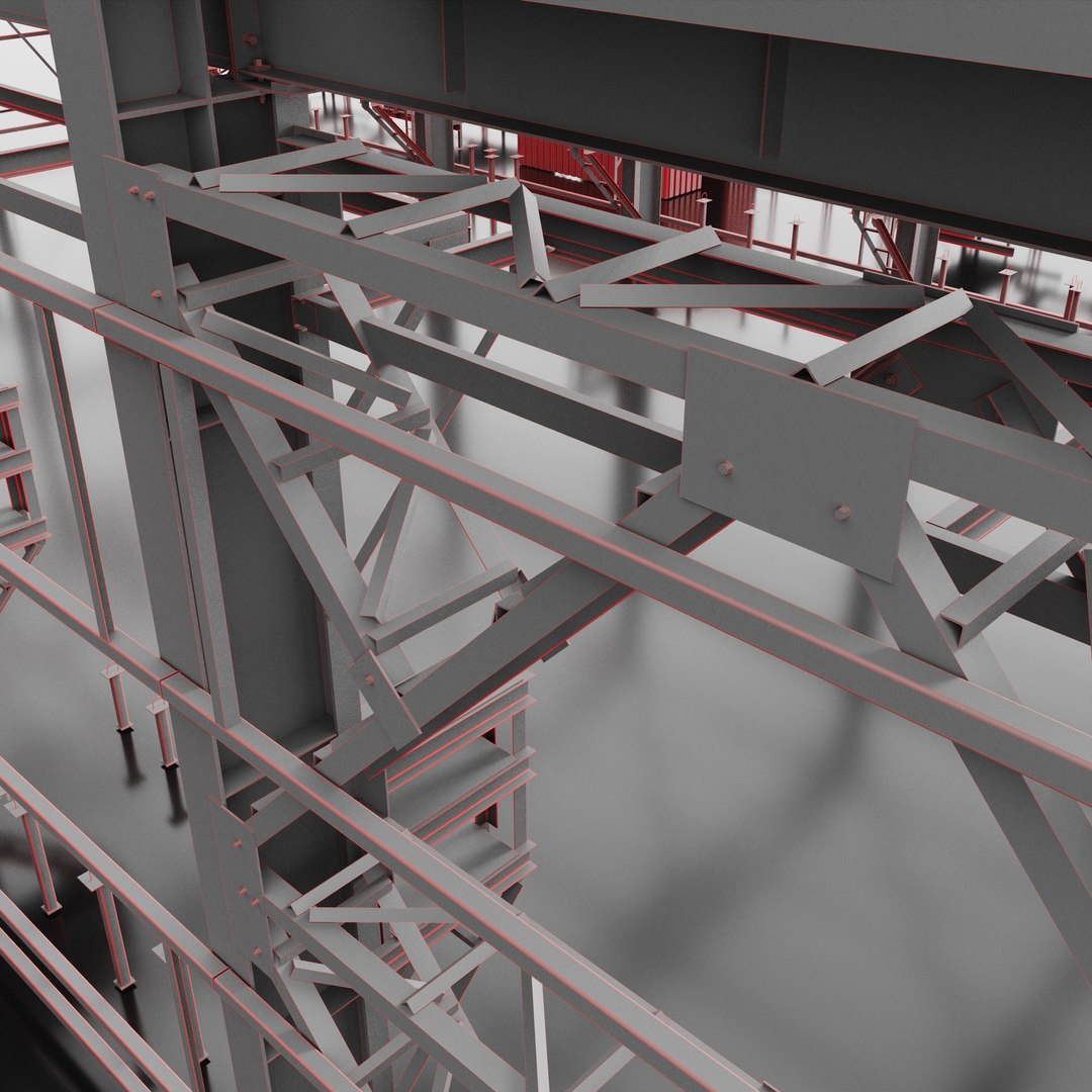 3D Industrial Metal Building Model - TurboSquid 2244686