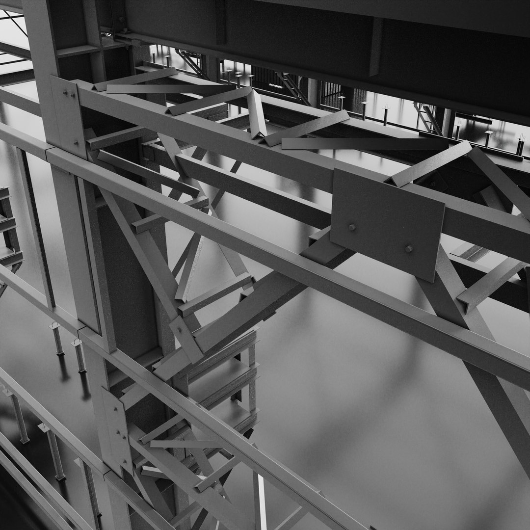 3D Industrial Metal Building Model - TurboSquid 2244686